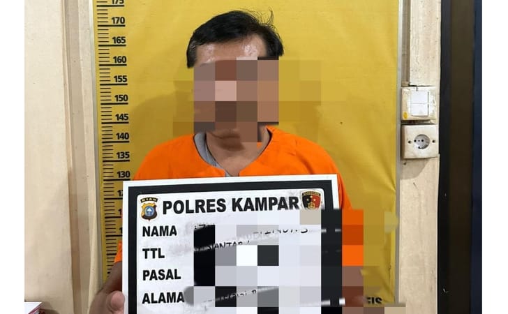 Polres Kampar Tangkap Pelaku Pembakar 10 Hektar Lahan di Desa Merangin Kuok