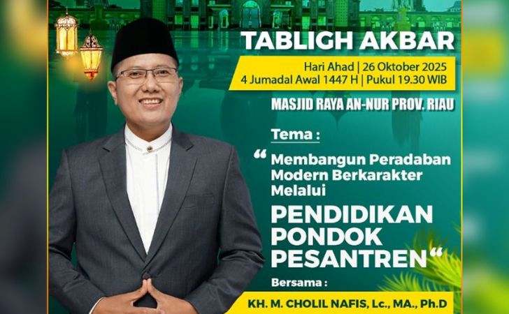 Masjid Raya An-Nur Hadirkan KH Cholil Nafis Dalam Tabligh Akbar Peringatan Hari Santri