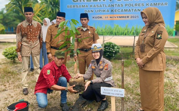 Kasatlantas Polres Kampar Ajak Pelajar Jadi Pelopor Keselamatan dan Peduli Lingkungan